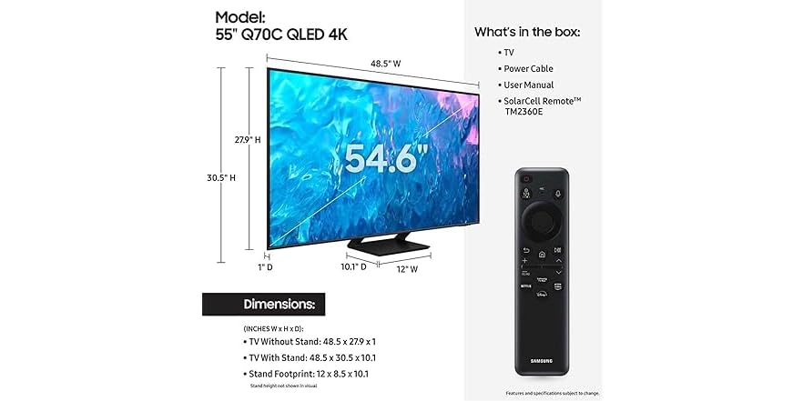 Samsung QLED 4K Q70C Series TV (2023) (Factory Reconditioned)