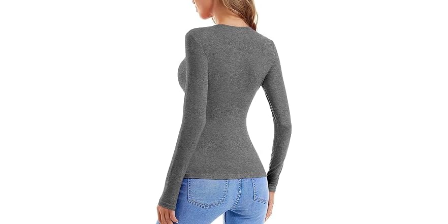 Women's Deep V Neck Long Sleeve Top
