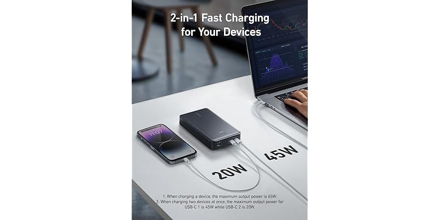 Anker 24,000mAh 65W Portable Power Bank
