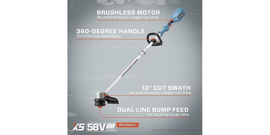 SENIX GTSX5-M SENIX TRIMMER GRASS 58V Blue and Orange
