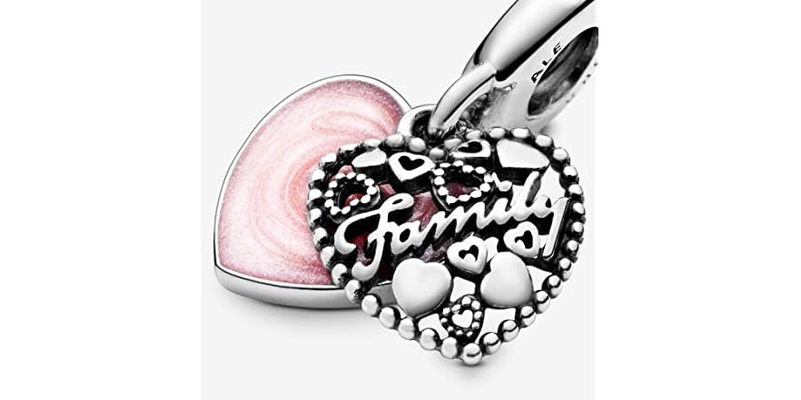 Pandora 796459EN28 Love Makes A Family, Pink Enamel Sterling (Open Box)