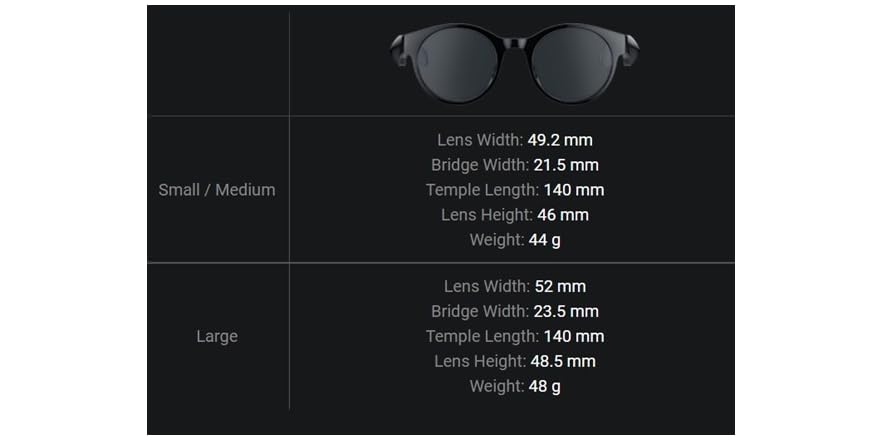 (NEW) Razer Anzu Smart Glasses (Lens Bundle)