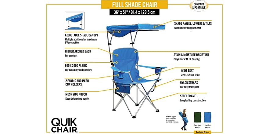 Quik Shade Full Size Shade Folding Chair