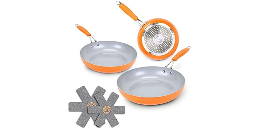MasterChef 5 PC Fry Pan Set Orange