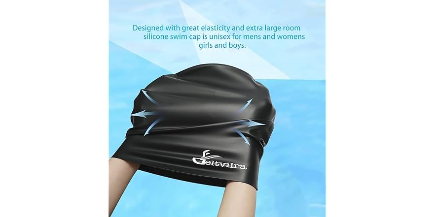 Extra Large Swim Caps for Braids - 4 Pack