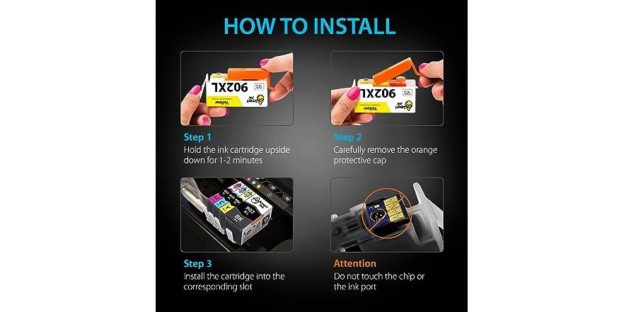 4 Combo Pack HP Ink Replacement Set