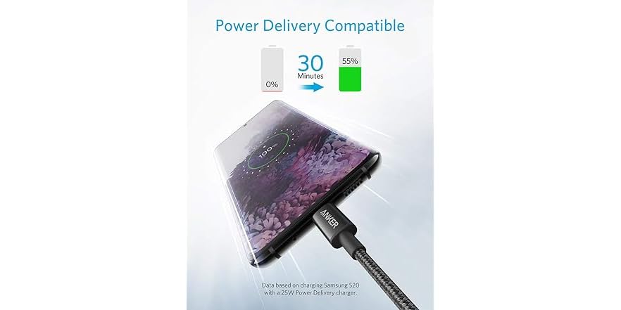 Anker USB C Charger Cable, New Nylon USB C to USB C Cable