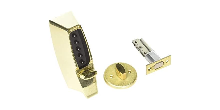 Kaba Simplex 7100 2-3/8 backset, Polished Brass