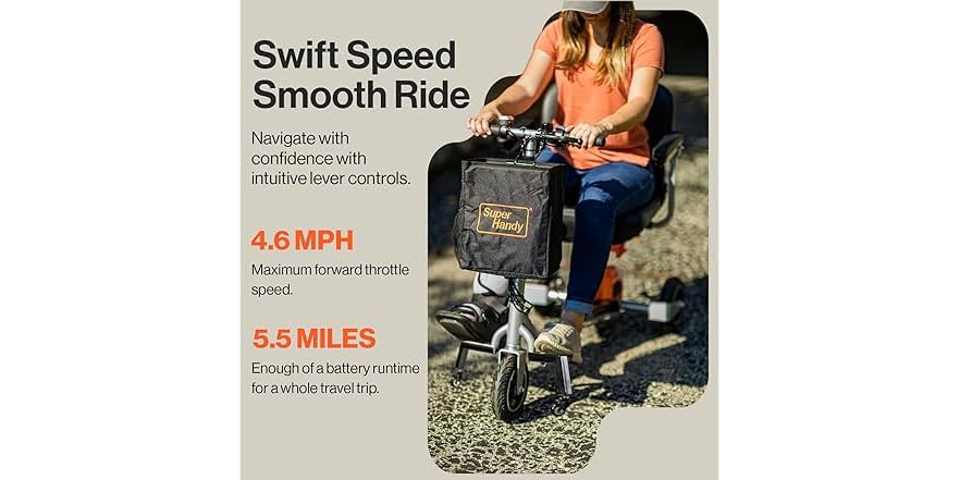 Superhandy 3 Wheel Folding Mobility Scooter Upgraded Design
