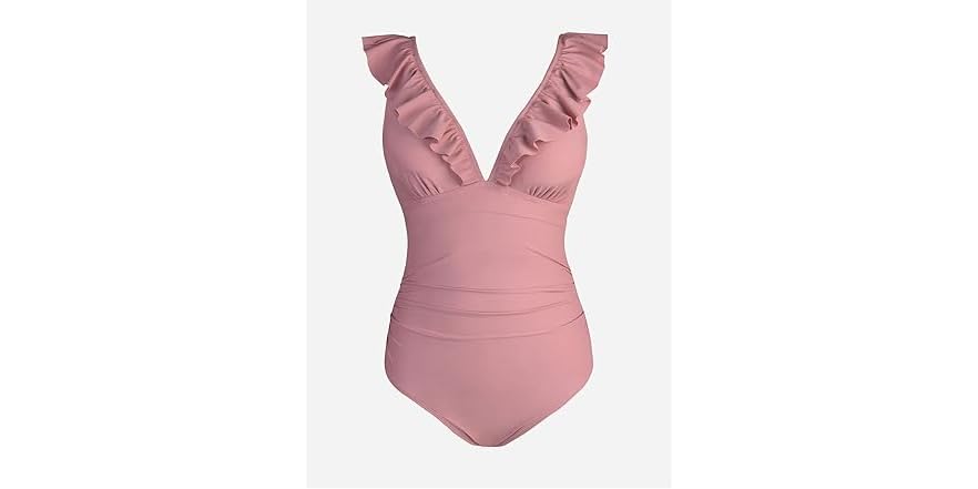 CUPSHE One Piece Ruffle Lace Up Swimsuit