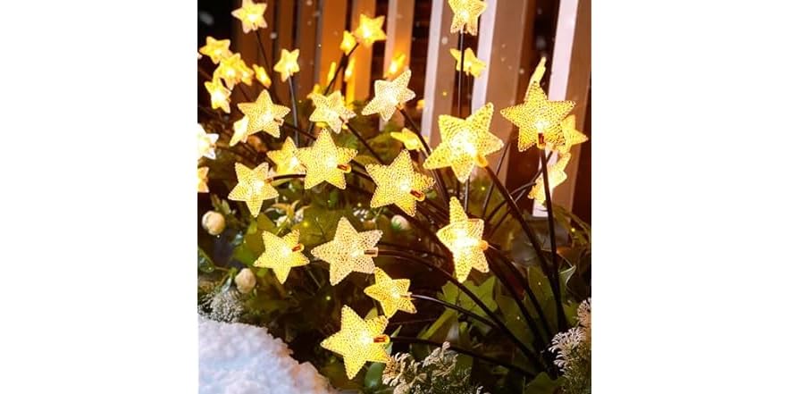 Star Pathway Lights - 4 Pack 48 LED Firefly Solar Garden Lights