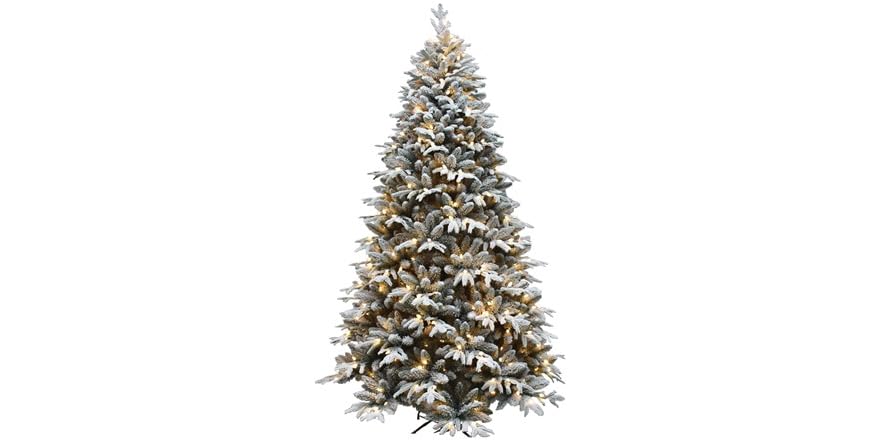 7.5' Pre-Lit Green Flocked Tree
