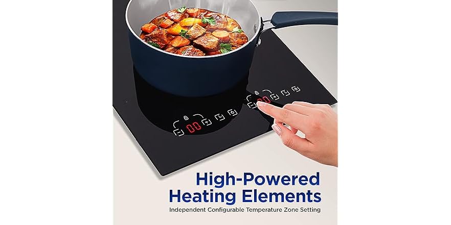 NutriChef PKSTIND59Dual Induction Cooktop (Open Box)