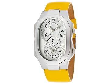 Women's Dual Time Yellow Leather Watch