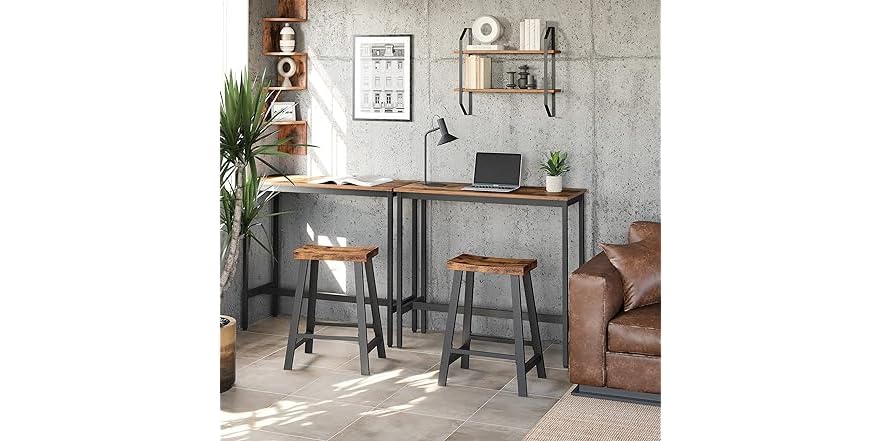 VASAGLE Bar Stools, Set of 2 Bar Chairs