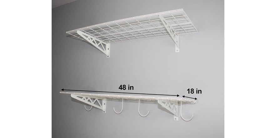 SafeRacks 2-Pack Garage Wall Shelves w/ Hooks