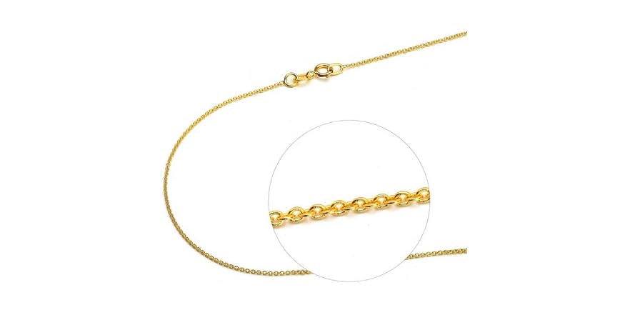 10K Gold Round Rolo Chain Necklace (Open Box)