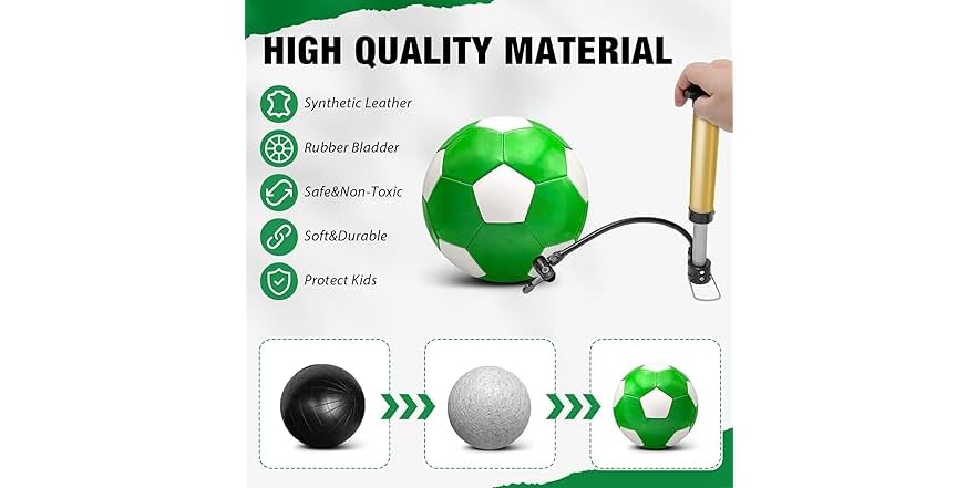 6 Pack Deflated Soccer Ball With Pumps