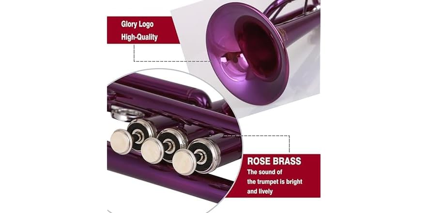 Purple Trumpet With Case & Pair of Glove