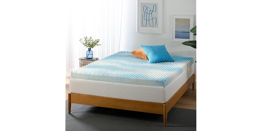 ZINUS Swirl Gel Cooling Memory Foam Topper