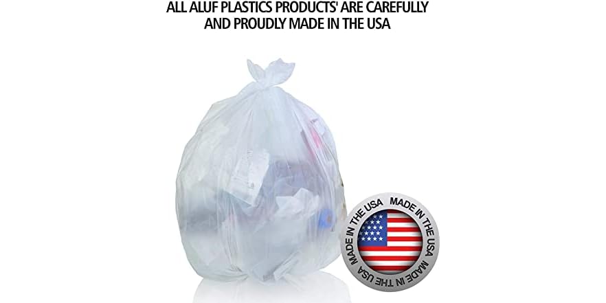 Aluf Plastics 7 Gallon Clear Trash Bags (2000 Count)