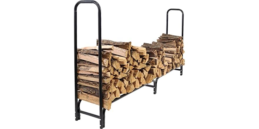 Sunnydaze Firewood Log Rack & Cover, 8Ft