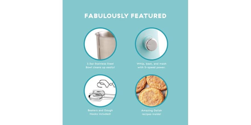 DASH 3.5-Quart Compact Stand Mixer (Open Box)