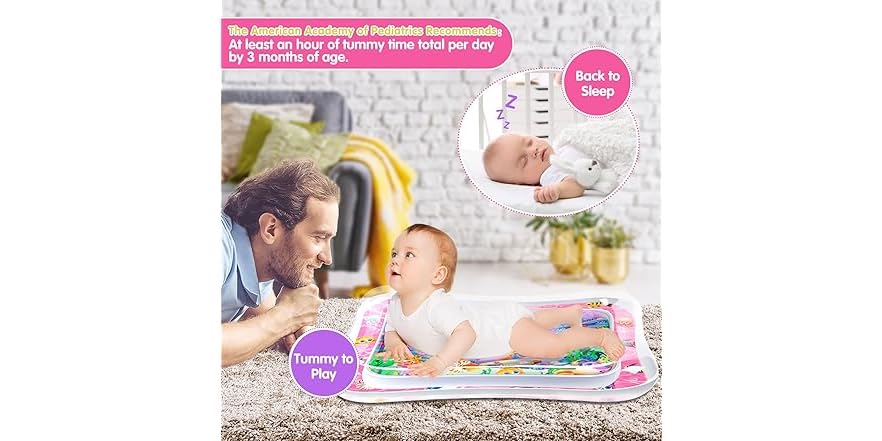 Tummy Time Baby Water Play Mat 2 Pack