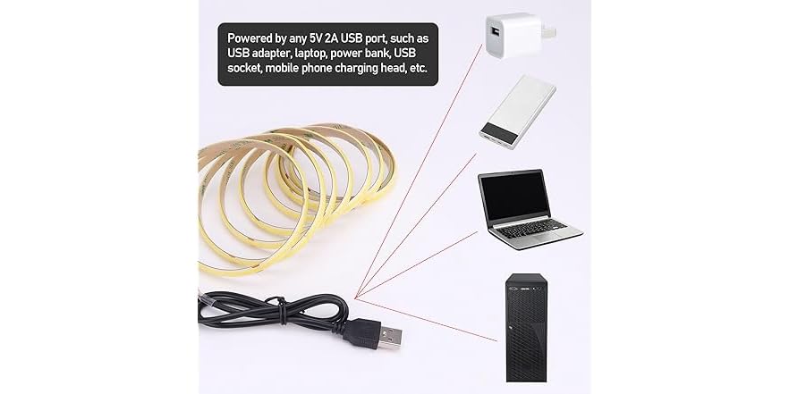 LED USB Strip Lights (2 Pack)