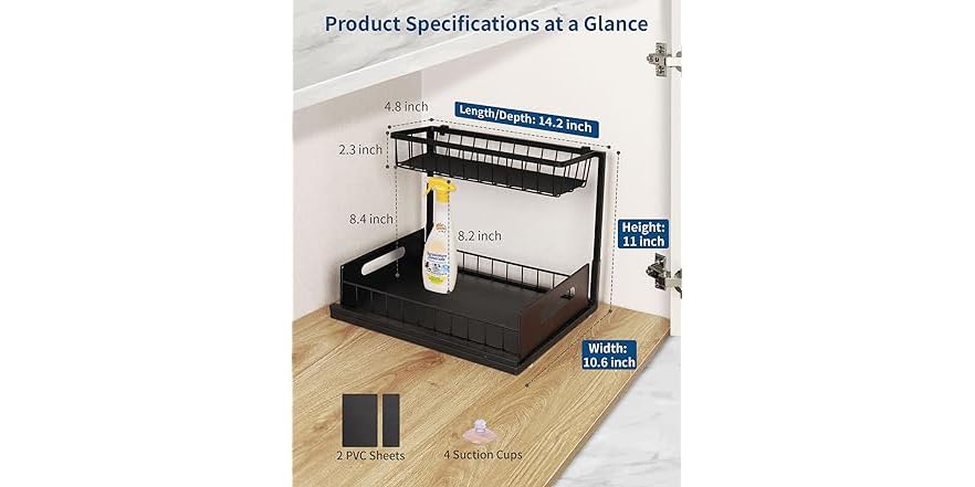 Zyerch Under Sink Pull Out Organizer