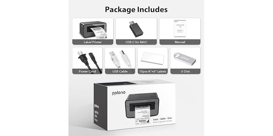POLONO Thermal Label Printer