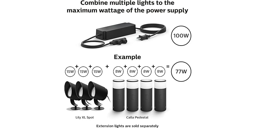 Philips Hue Outdoor 8-Foot Cable and T Connector