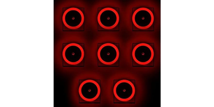 8 Packs Wall Plugged Red Night Lights