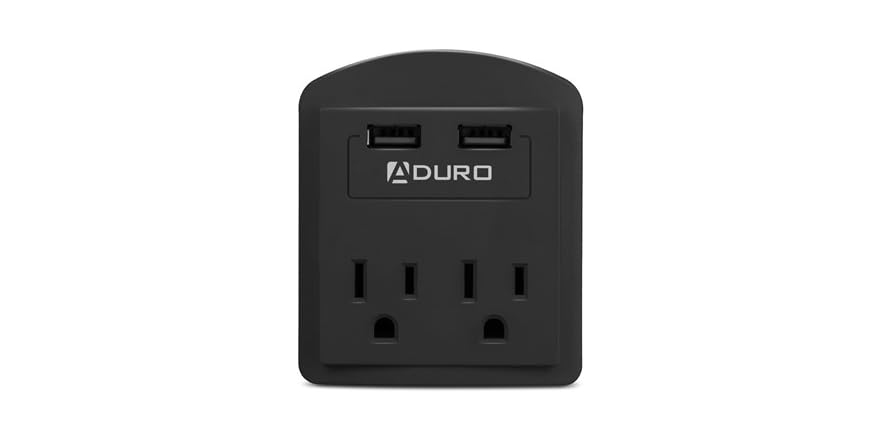 2-Pack Mini Surge Protector w/ 2 Outlets & 2 USB Ports