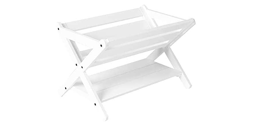 Kids' Book Caddy with Shelf, White