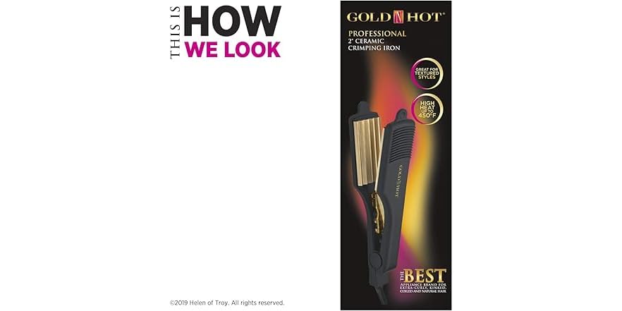 Gold N Hot Professional Ceramic 2” Hair Crimper Iron, 2 Inch
