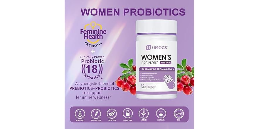 Women's Probiotic Supplements 180 Count, Cranberry Extract