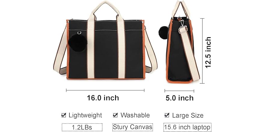 Women's 15.6" Laptop Canvas Tote Bag