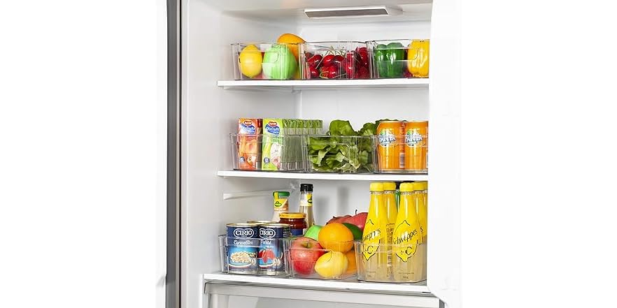 HOOJO Refrigerator Organizer Bins - 8pcs