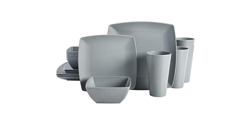 Square Melamine 16-Pc Dinnerware Set