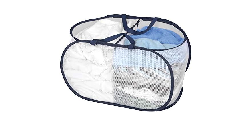 Smart Design Mesh 2-Compartment Hamper