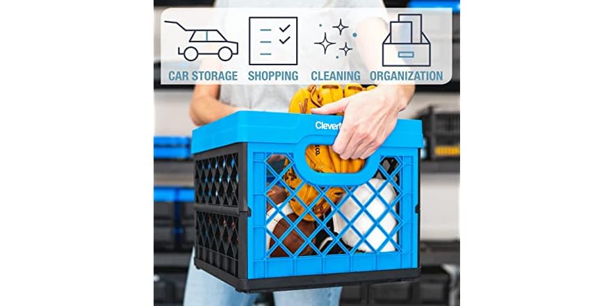 CleverMade 3PK Collapsible Milk Crate - 25L