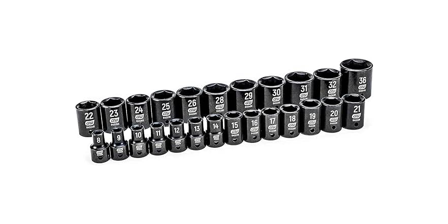 GEARWRENCH 25pc 1/2in dr 6pt Std Metric Socket Set