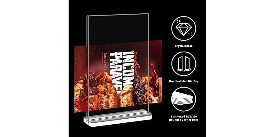 Vlaseo Acrylic Sign Holder 6 Pack