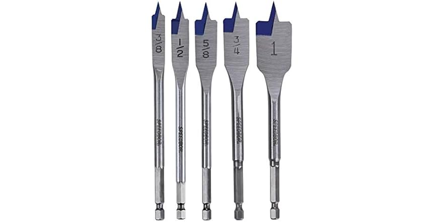 IRWIN SPEEDBOR Spade Wood Drill Bit Set, 5pc 88885