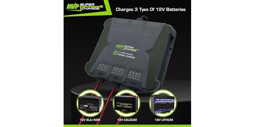 MVP Supercharge Marine Battery Charger 30A 3-Bank