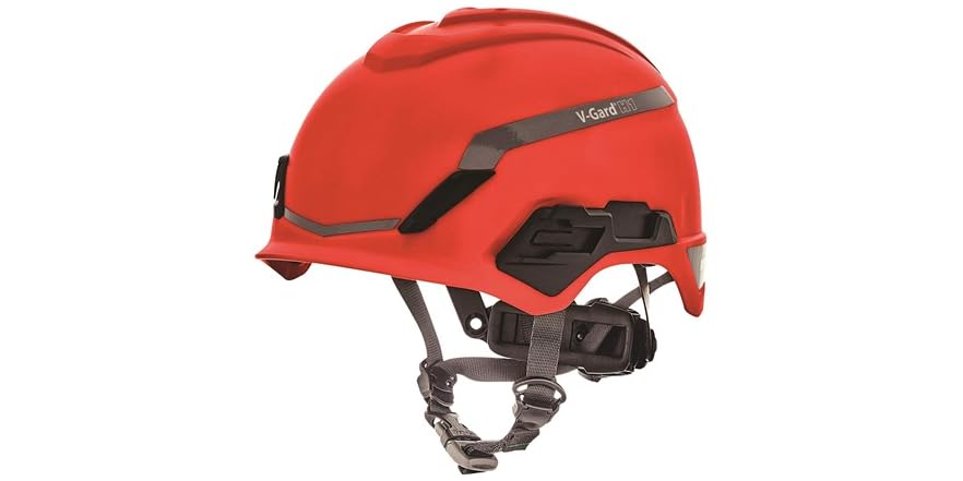 MSA V-Gard H1 Safety Helmet, No-Vent, Red