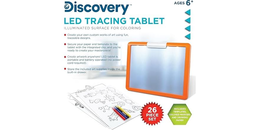 Discovery Kids LED Tracing Tablet, 26-Pc Set