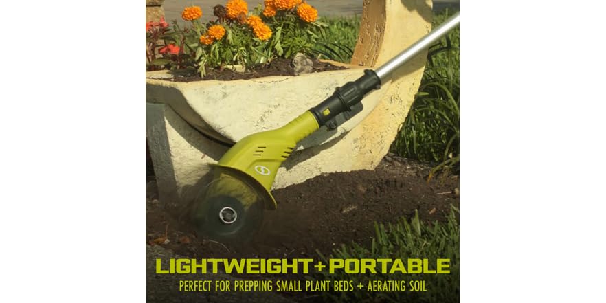 Sun Joe 24V-TLR-LTE-GRN Cutting Cordless Garden Tiller