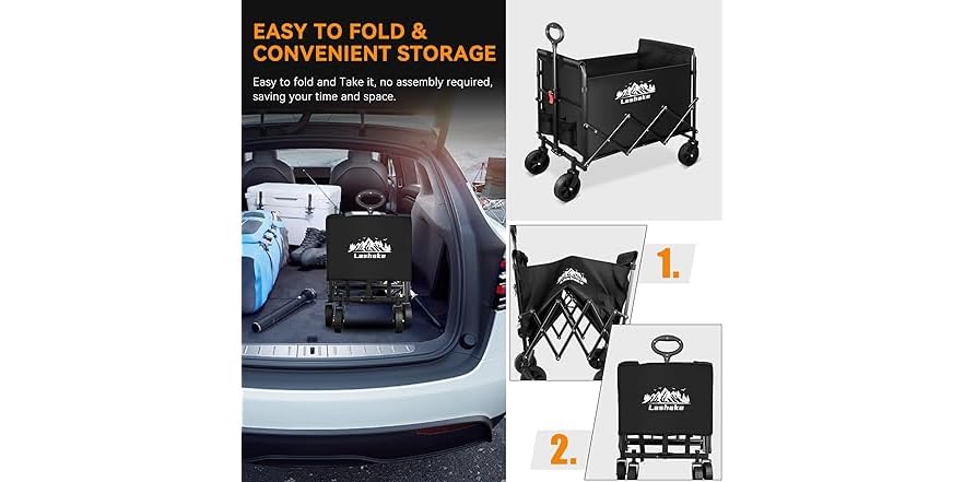 Large Capacity Heavy Duty Wagon Foldable (Open Box)
